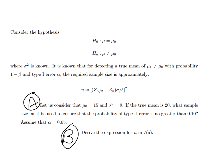 Solved Consider the hypothesis: Ho :μ = μο H:HO : where o2 | Chegg.com
