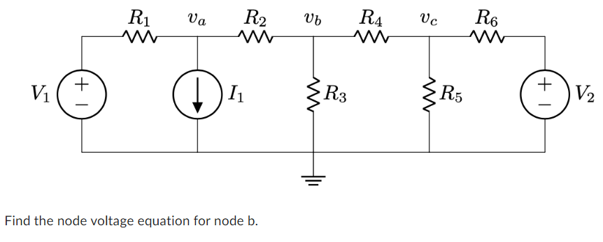 Solved Find The Node Voltage Equation For Node B 7792