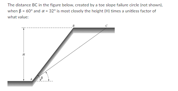 Solved The distance BC in the figure below, created by a toe | Chegg.com