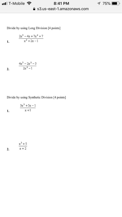 Solved T-Mobile 8:41 PM a s3.us-east-1.amazonaws.com 75% 0, | Chegg.com