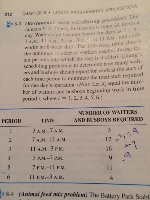 Solved 312 CHAPTER 8 . LINEAR PROGRAMMING APPLICATIO :8-3 | Chegg.com