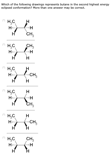 Solved Which of the following drawings represents butane in | Chegg.com
