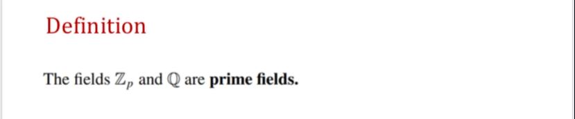 Solved Definition The fields Zp and Q are prime fields.If R | Chegg.com