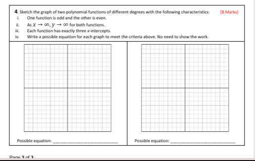 Solved 4. ﻿Sketch the graph of two polynomial functions of | Chegg.com