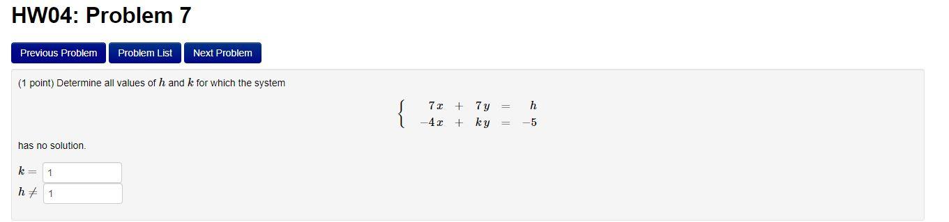 Solved HW04: Problem 7 Previous Problem Problem List Next | Chegg.com