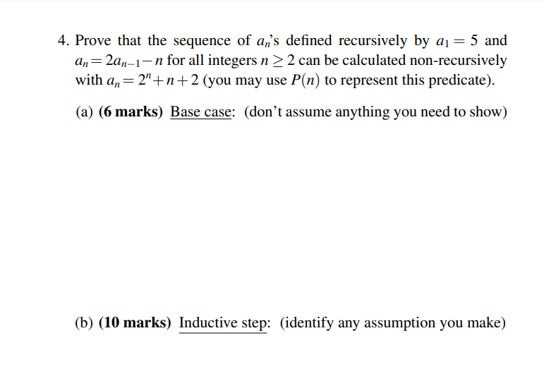 Solved Prove that the sequence of an 's defined recursively | Chegg.com