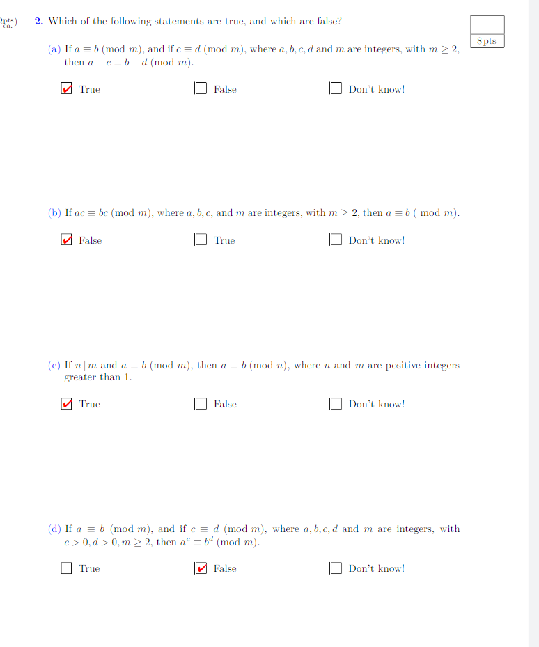 Solved ) 2. which of the following statements are true, and | Chegg.com