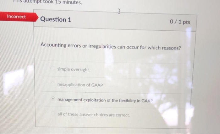 Solved s attempt took 15 minutes 0 1 pts ncorrect Question 1 | Chegg.com Solved s attempt took 15 minutes 0 1 pts ncorrect Question 1 | Chegg.com