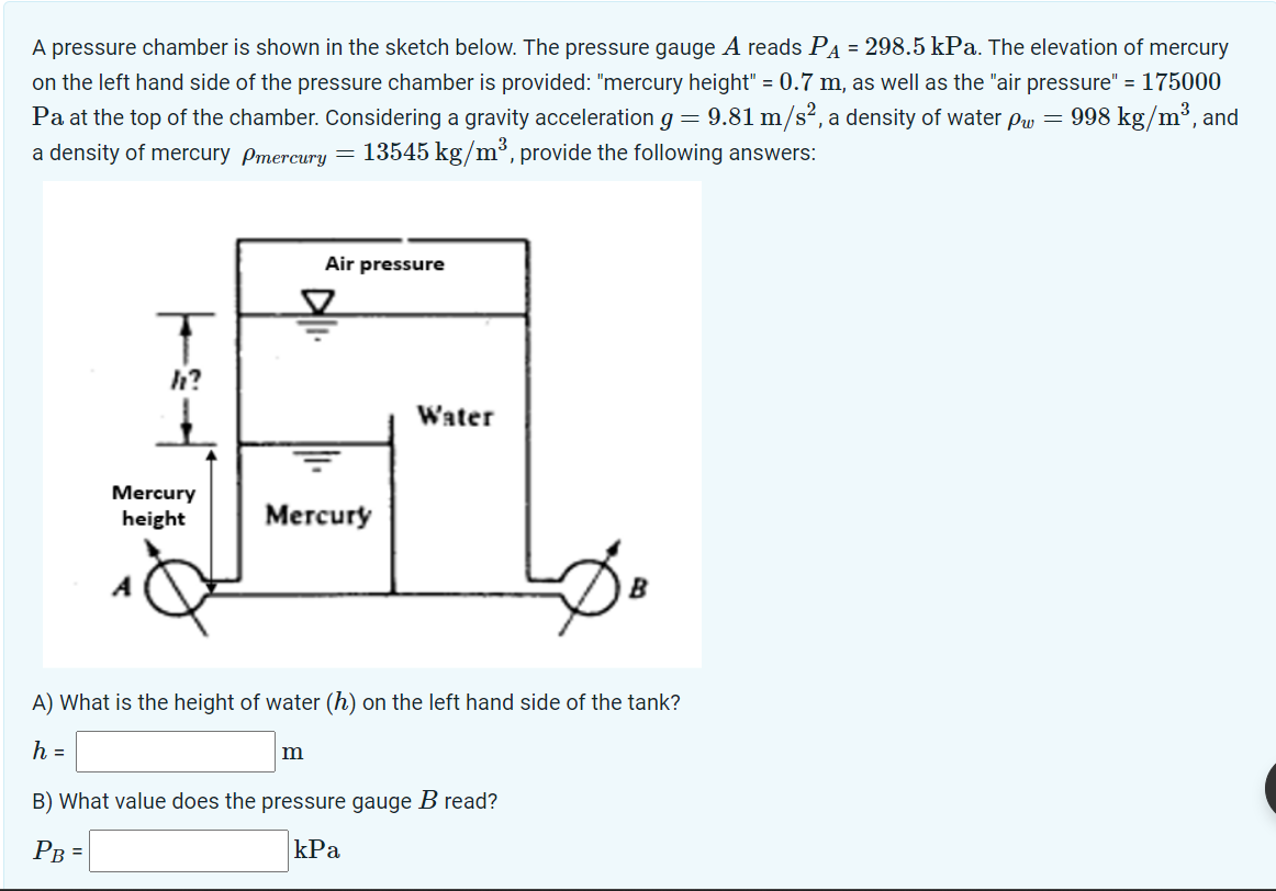 Solved A pressure chamber is shown in the sketch below. The | Chegg.com