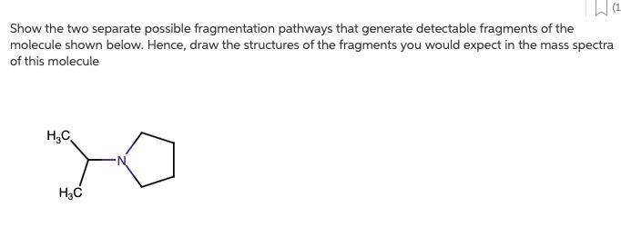 Solved (1 Show the two separate possible fragmentation | Chegg.com