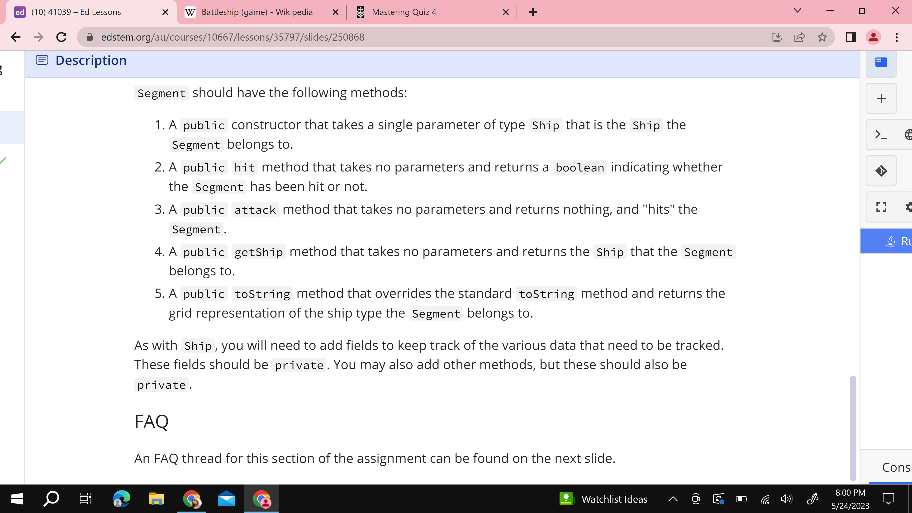 Solved Working in the Shipyards Ships and Segments For the | Chegg.com