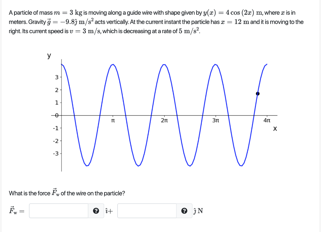 Solved A particle of mass m = 3 kg is moving along a guide | Chegg.com