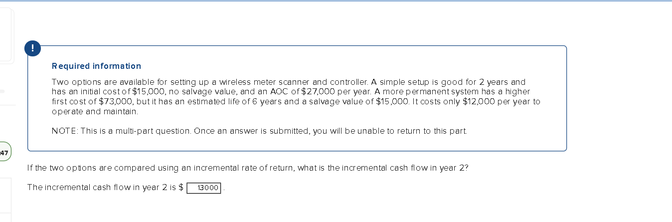 Solved Required information Two options are available for | Chegg.com