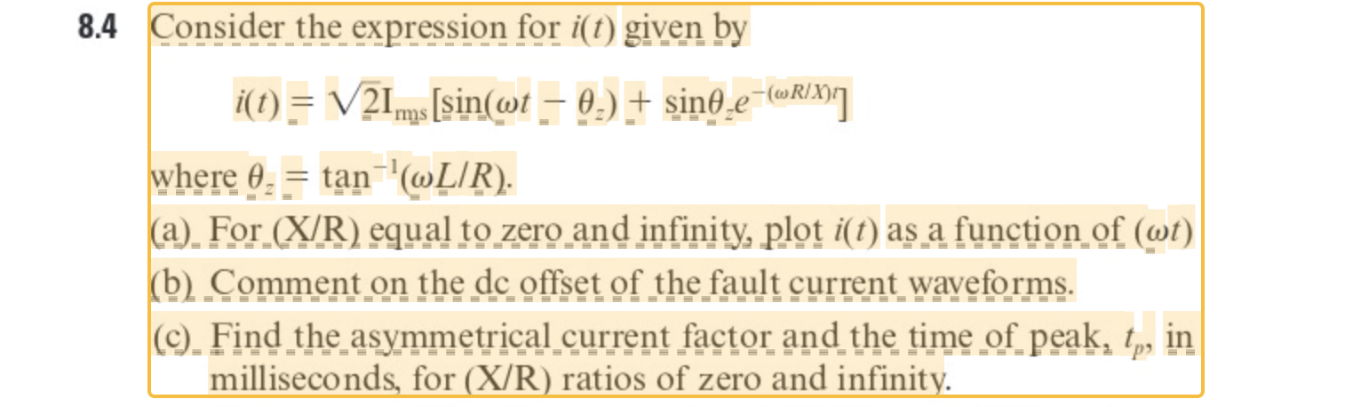 Solved Consider the expression for i(t) given by | Chegg.com