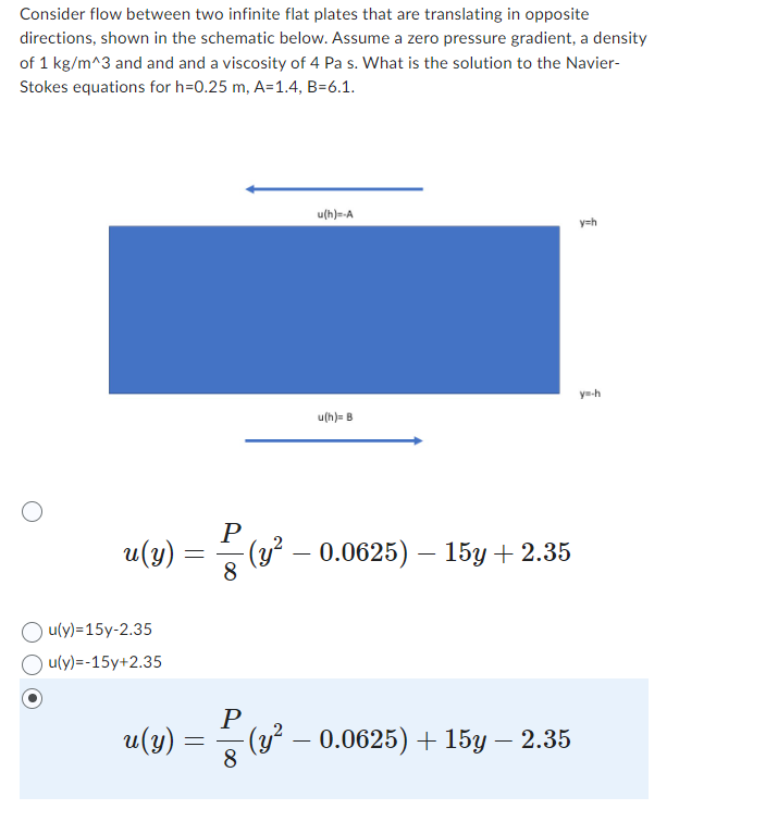 Solved Consider flow between two infinite flat plates that | Chegg.com Solved Consider flow between two infinite flat plates that | Chegg.com