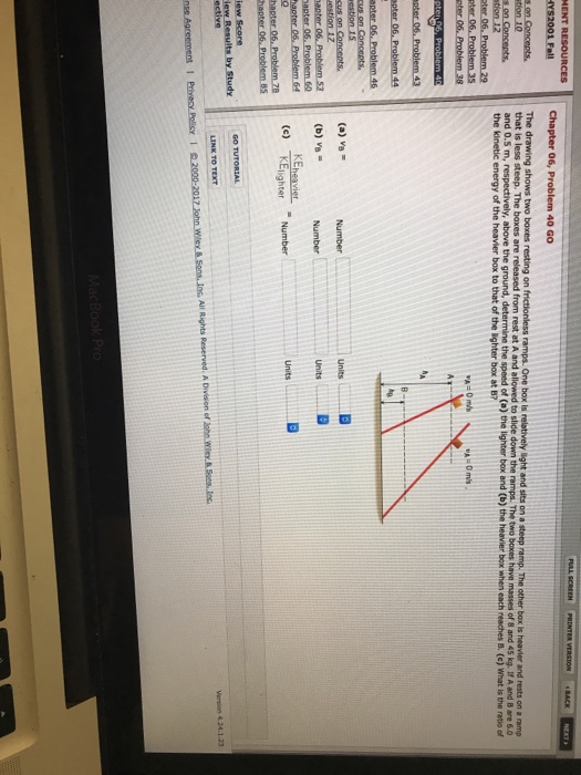 Solved YS2001 Fall Chapter 06, Problem 40 GO The drawing | Chegg.com