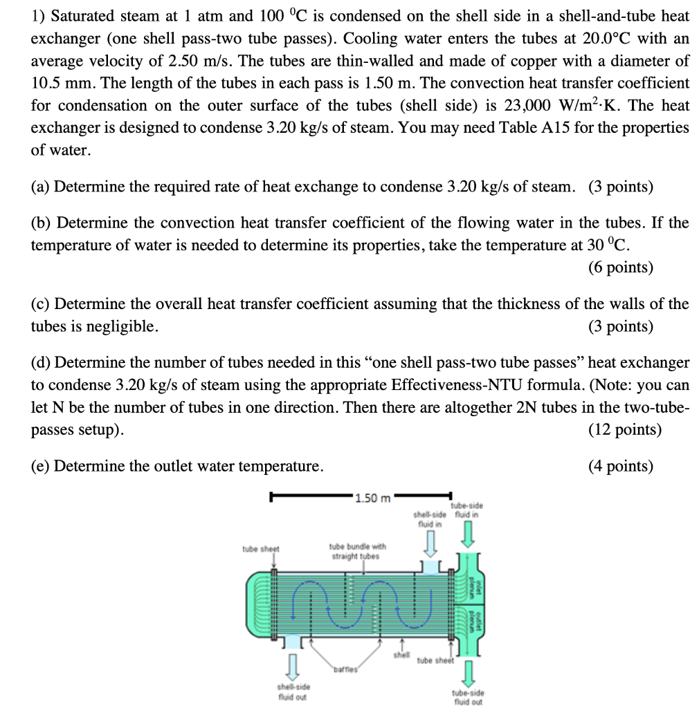 1) Saturated steam at 1 atm and 100 °C is condensed | Chegg.com