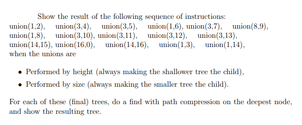 Solved Show the result of the following sequence of | Chegg.com
