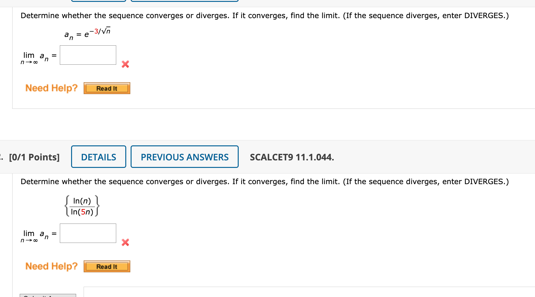 Solved Determine whether the sequence converges or diverges. | Chegg.com