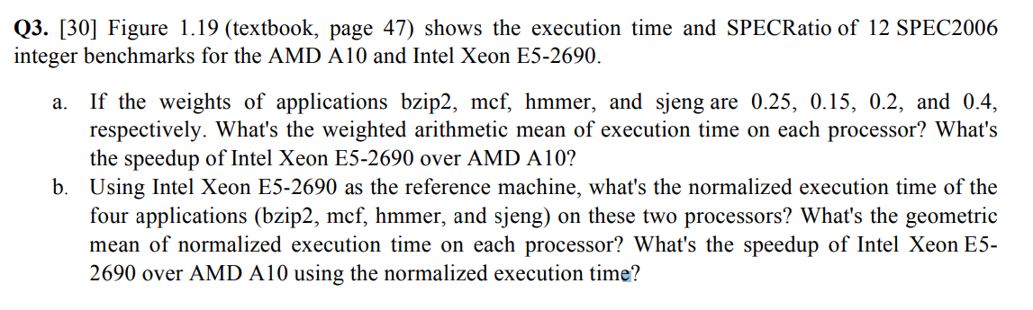 Solved Figure 1.19 SPEC2006Cint execution times (in seconds) | Chegg.com