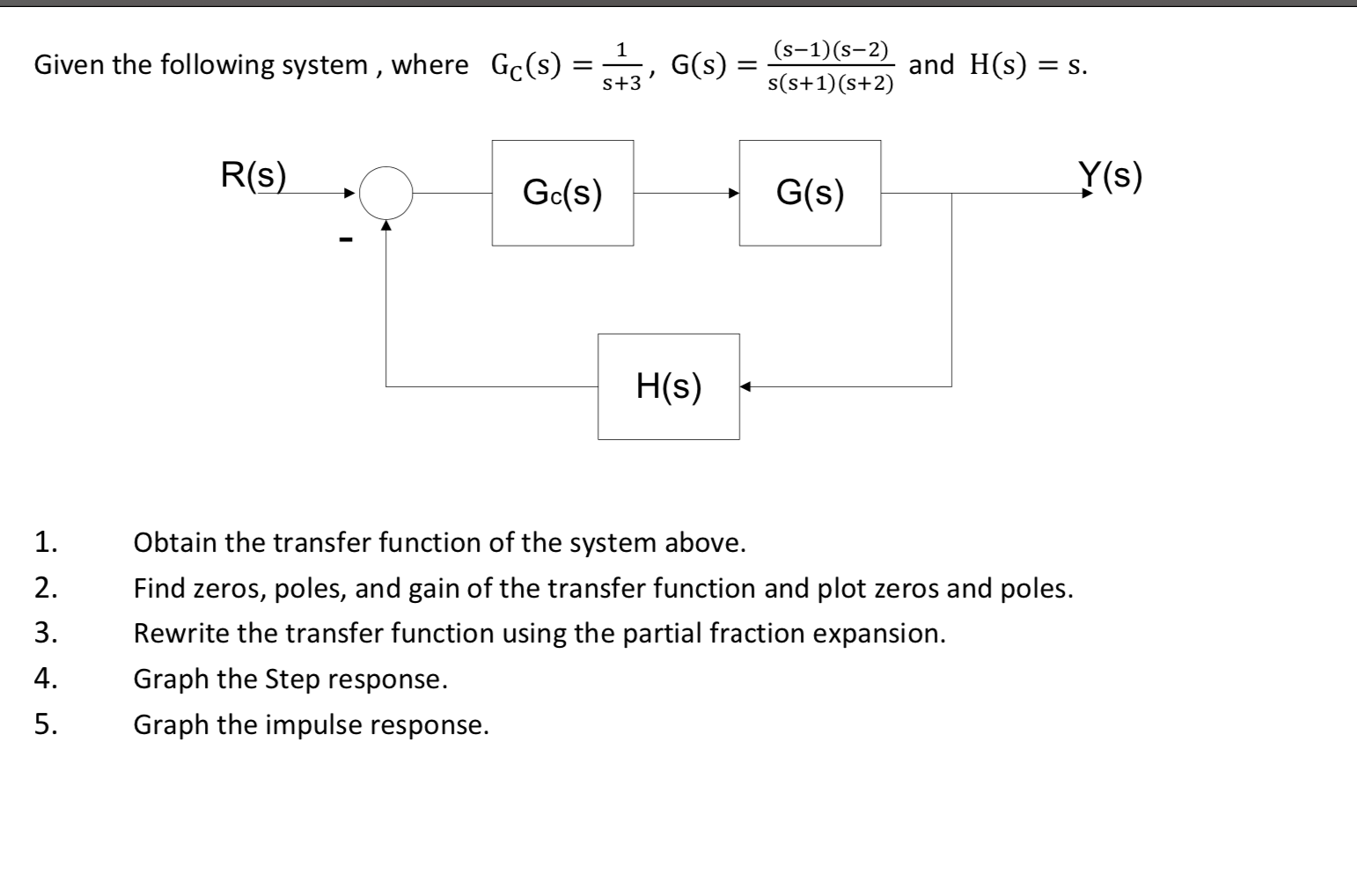 Solved Given the following system, where Gc – (S-1)(S-2) | Chegg.com