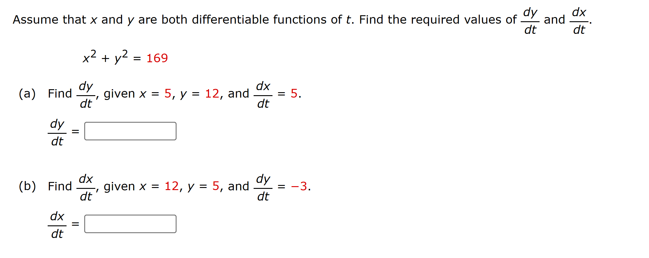 Solved Assume that x and y are both differentiable functions | Chegg.com