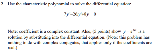 Solved 2 ﻿Use the characteristic polynomial to solve the | Chegg.com