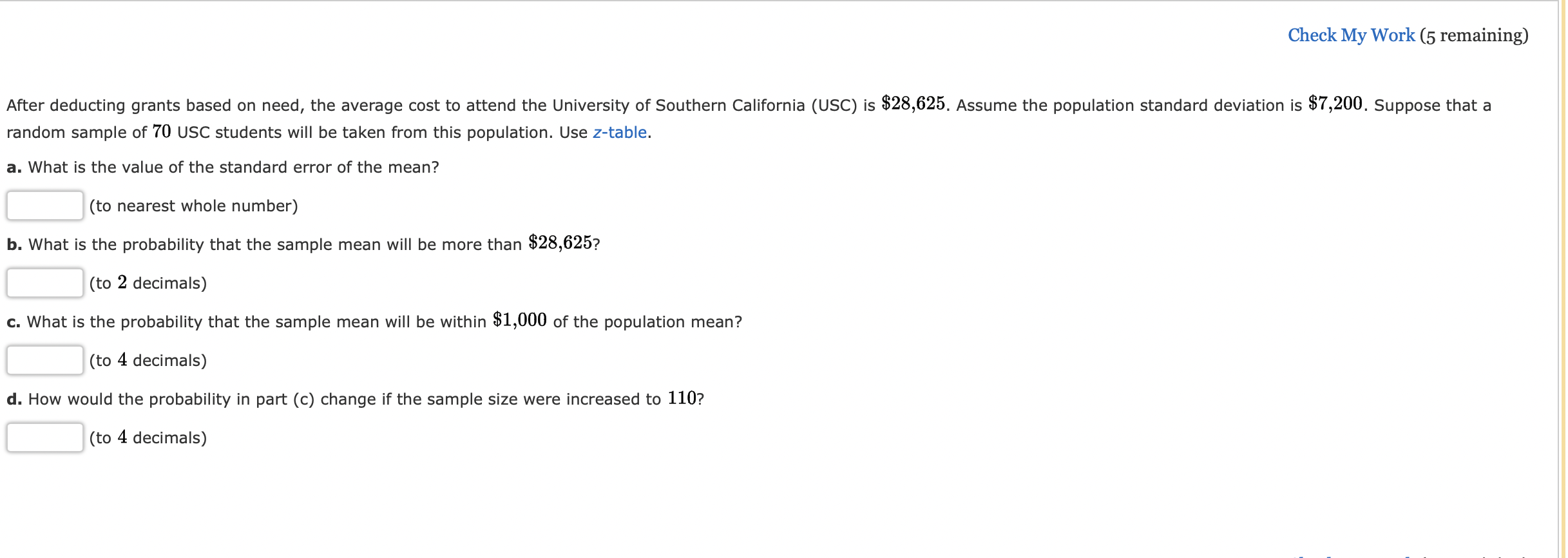Solved random sample of 70 ﻿USC students will be taken from | Chegg.com