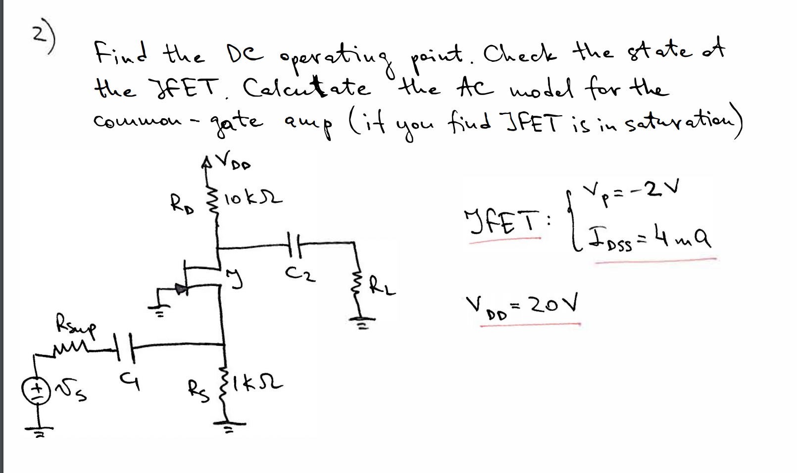 Solved 2 common find the DC operating point. Check the state | Chegg.com