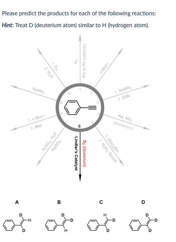 Solved Please predict the products for each of the following | Chegg.com
