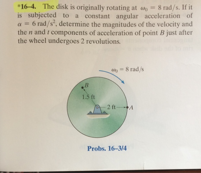 Solved The disk is originally rotating at omega_0 = 8 rad/s. | Chegg.com