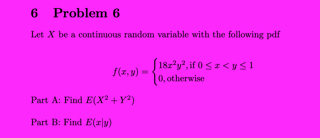 Solved 6 Problem 6 Let X Be A Continuous Random Variable 