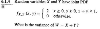 Solved 6.1.4 Random variables X and Y have joint PDF fx.r | Chegg.com