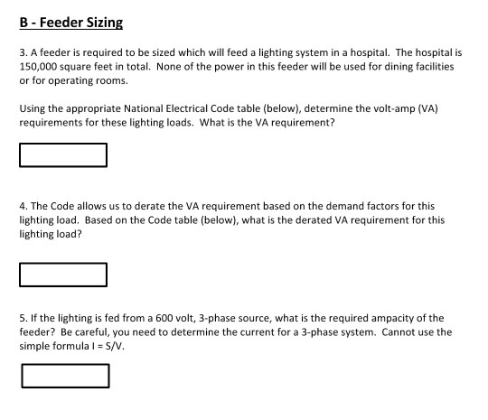 Solved B - Feeder Sizing 3. A feeder is required to be sized | Chegg.com