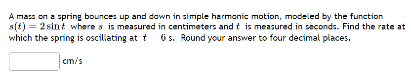 Solved A mass on a spring bounces up and down in simple | Chegg.com
