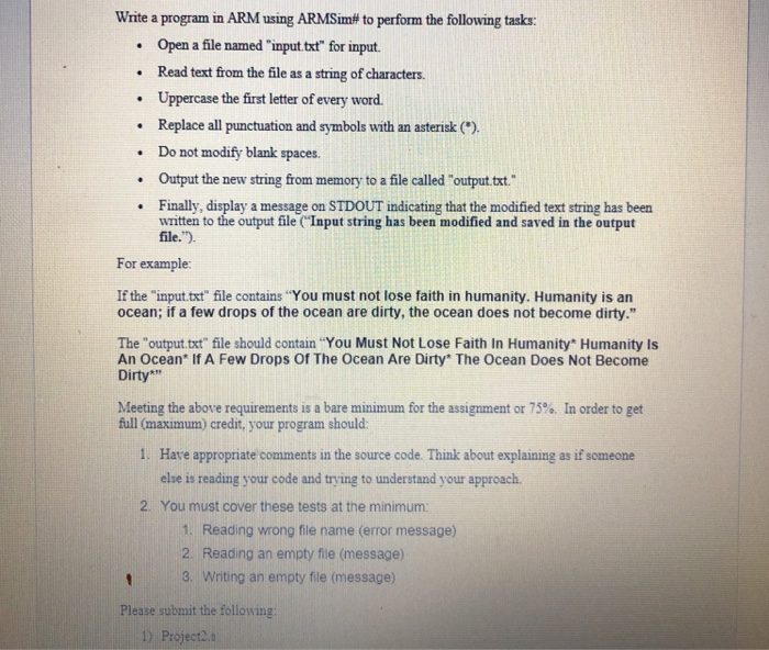Write a program in ARM using ARMSim# to perform the | Chegg.com