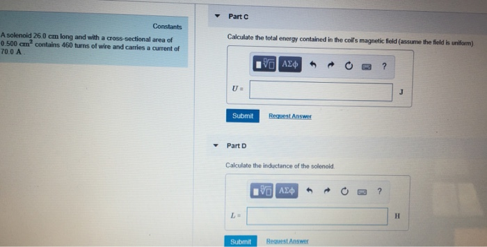 Solved Part Constants Calculate the total energy contained | Chegg.com
