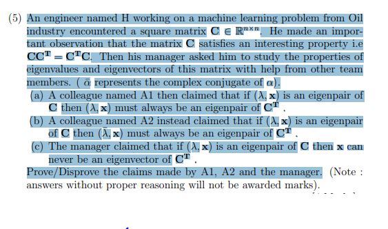 Solved 5) An engineer named H working on a machine learning | Chegg.com