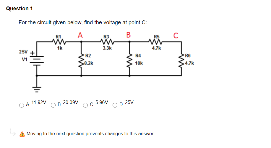 Solved Question 1 For the circuit given below, find the | Chegg.com