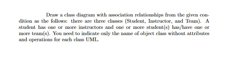 Solved Draw a class diagram with association relationships | Chegg.com