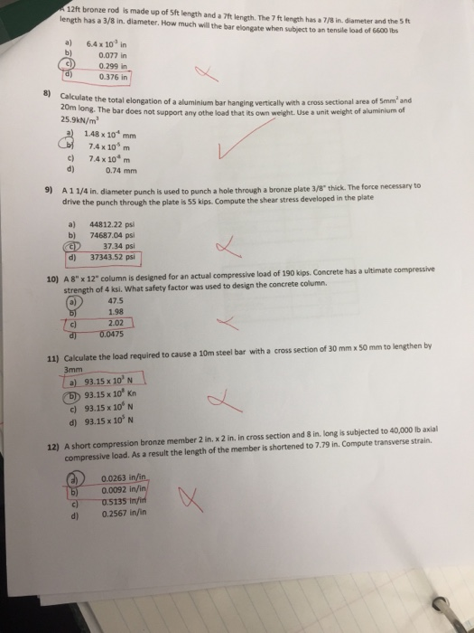 Solved 1) Calculate the total elongation of steel bar, | Chegg.com
