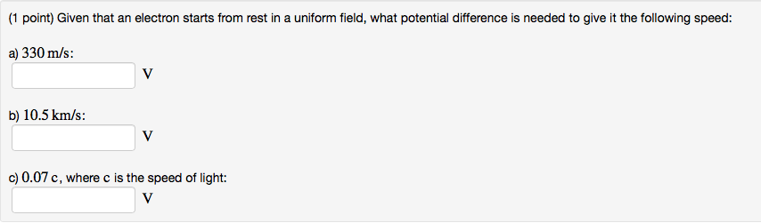 Solved Given that an electron starts from rest in a uniform | Chegg.com