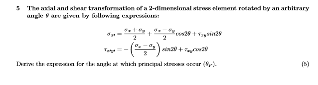 Solved 5 The axial and shear transformation of a | Chegg.com