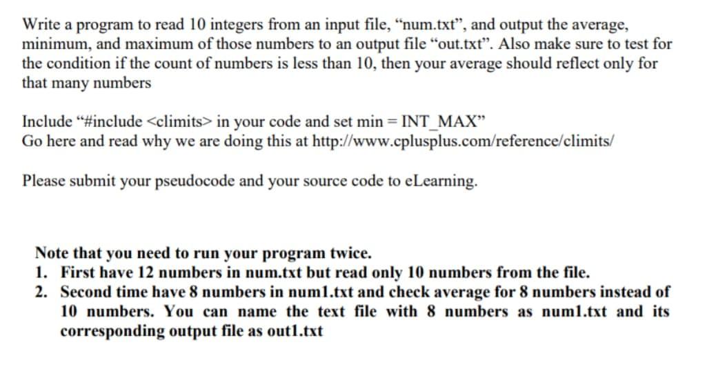 Solved Write a program to read 10 integers from an input | Chegg.com