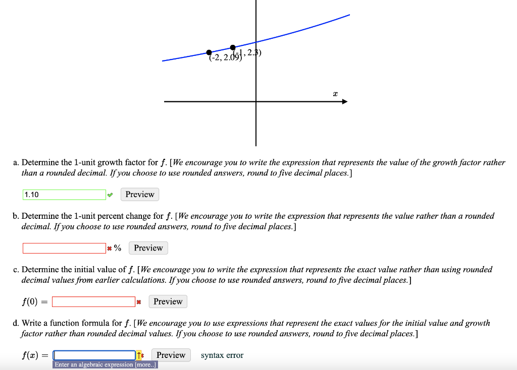 Solved 1-2,2.05), 2.1 ) 2 a. Determine the 1-unit growth | Chegg.com