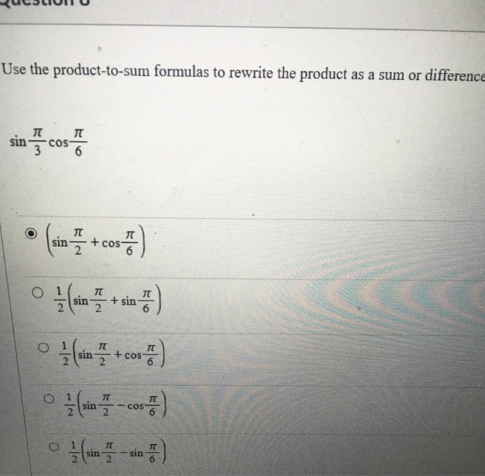 Solved Use the product-to-sum formulas to rewrite the | Chegg.com