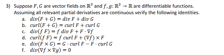 Solved Suppose F,G ﻿are vector fields on R3 ﻿and f,g:R3→R | Chegg.com