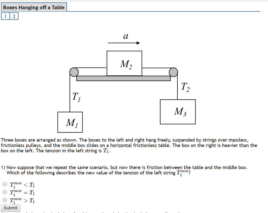 Solved Boxes Hanging Off A Table M2 T Three Boxes Are Chegg Solved Boxes Hanging Off A Table M2 T Three Boxes Are Chegg