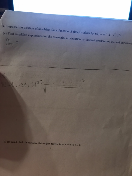 Solved Suppose The Position Of An Object As A Function Of