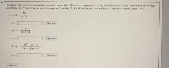 Solved For each of the following rational functions, | Chegg.com